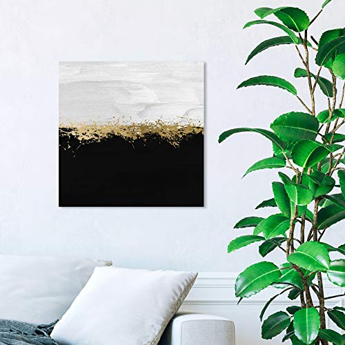 The Oliver Gal Artist Co. Abstract Wall Art Canvas Prints 'Halfway in Black and White' Home Décor, 20 in x 20