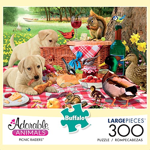 Buffalo Games - Picnic Raiders - 300 LARGE Piece Jigsaw Puzzle , Red