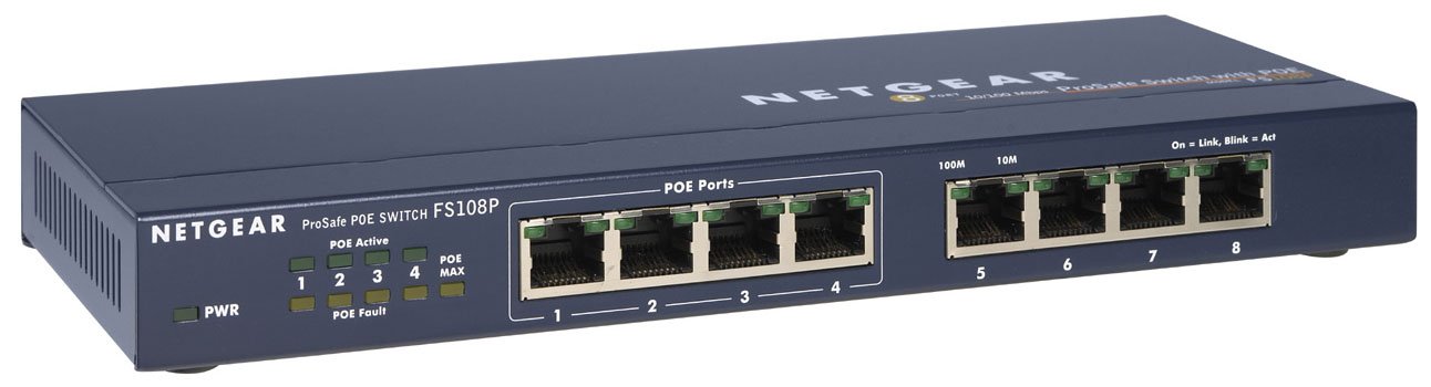 FS108P Netgear ProSafe 8 Port 10/100 Switch with Power over Ethernet FS108P