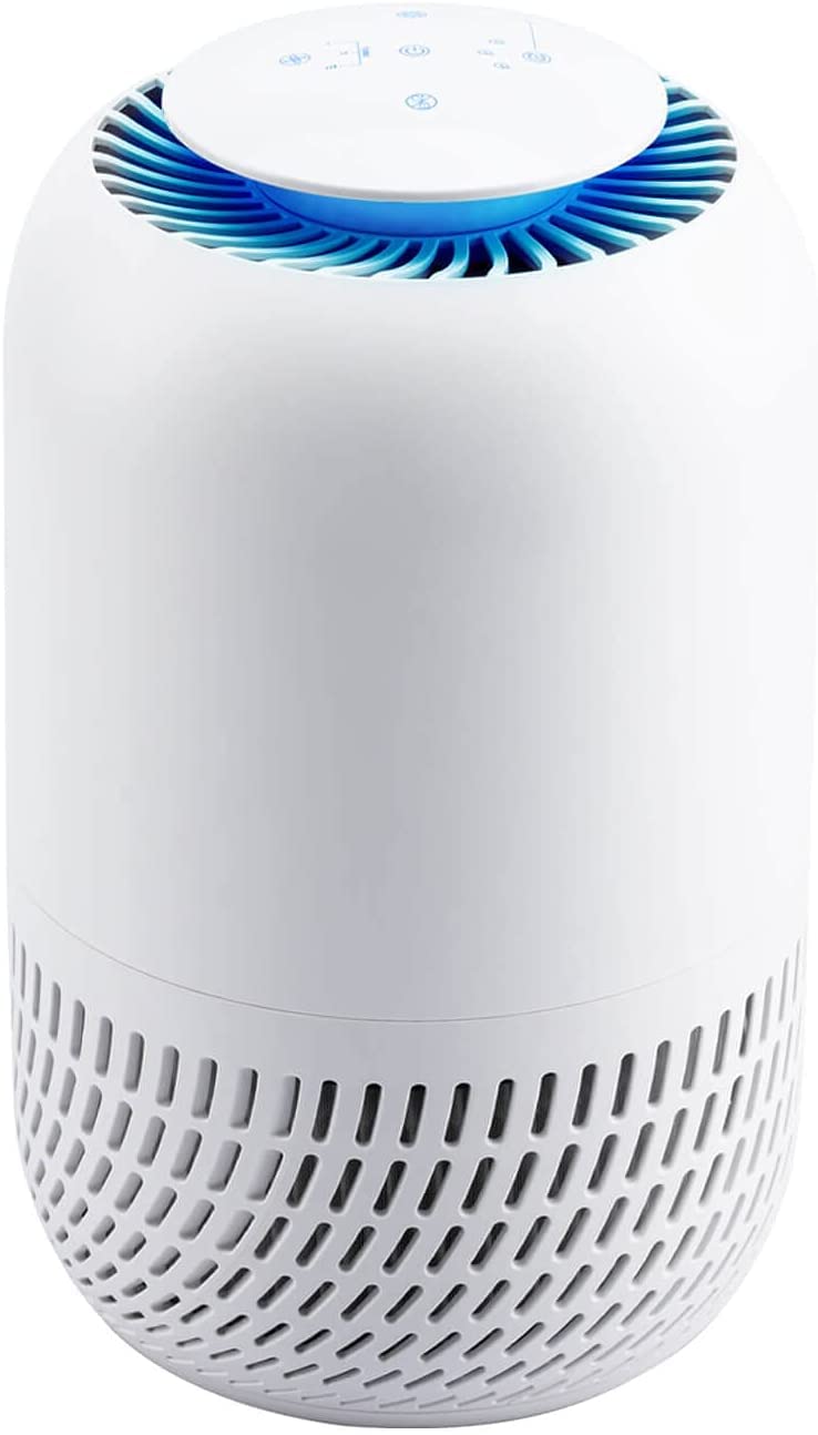 JARACOM Air Purifier for Bedroom, True HEPA Air Filter, Air Cleaner for 99.97% Smoke, Dust, Odor, 24db Ultra Quiet Air Purifiers for Large Room Home Office Living Room, PR-8001, White