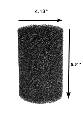 ViaAqua 2 Pack X-Large Overflow Filter Box Intake Round Pre-Filter Foam Sponge 5.91" x 4.13" for Aquariums and Ponds (Coarse 25PPI)