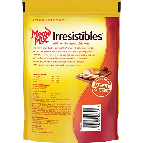 Meow Mix Irresistibles Soft Cat Treats with Real White Meat Chicken, 3 oz