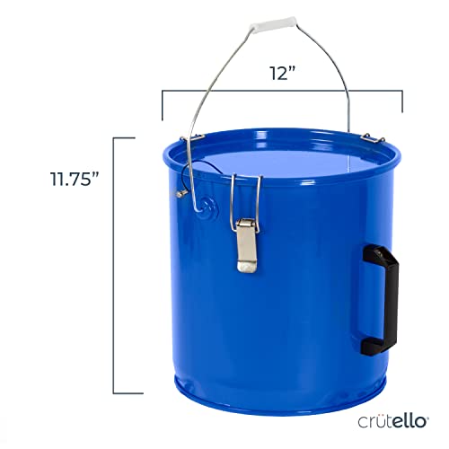 Crutello Grease Disposal Bucket - 8 Gallon Fryer Oil Disposal Caddy Transport Container with Locking Lid, Grease Container Storage for Hot Cooking Oil