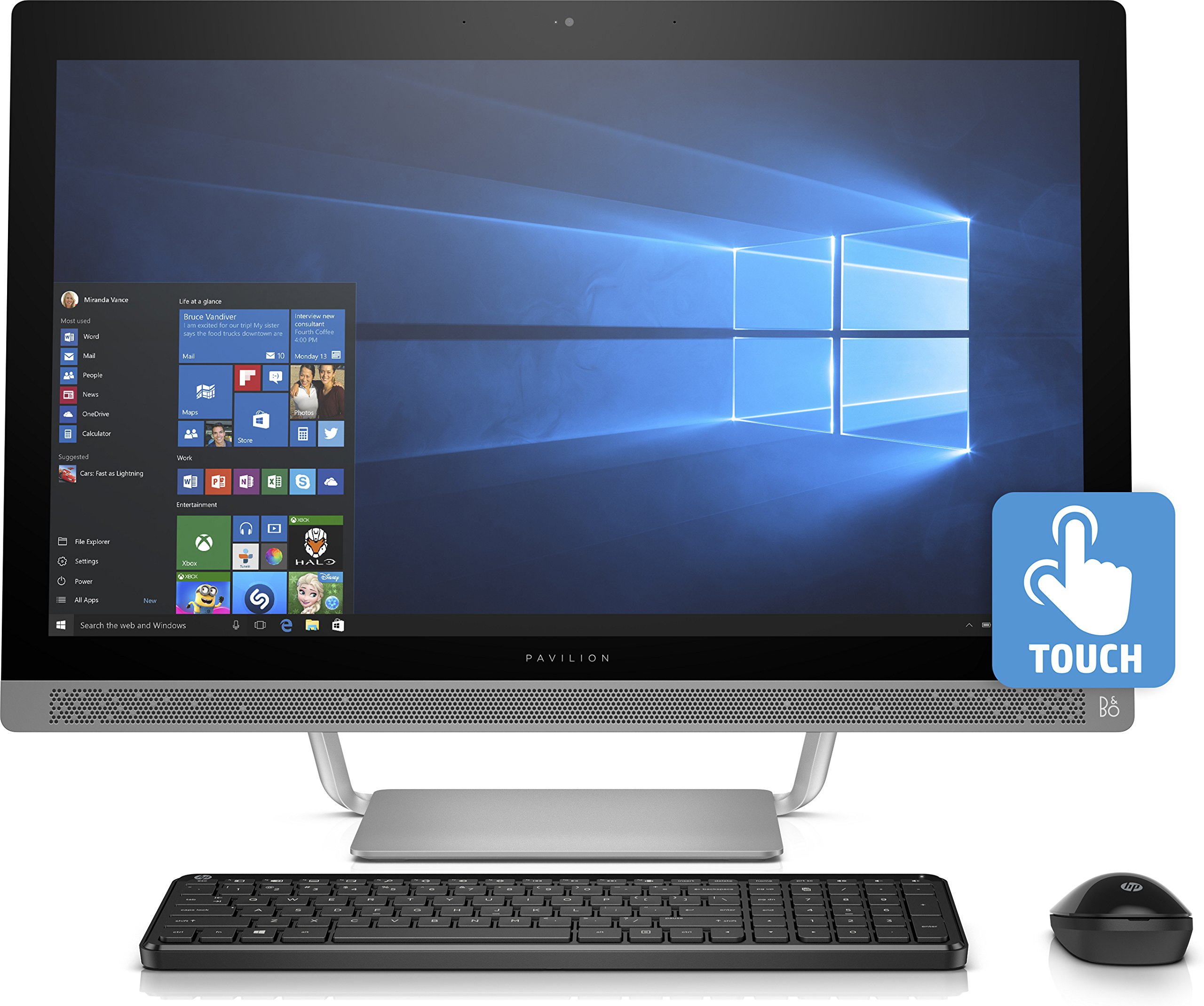 HP Pavilion 27-A210 AIO - 27" FHD Touchscreen, Intel Core i7-7700T, 12GB RAM, 1TB HDD, Windows 10 Home