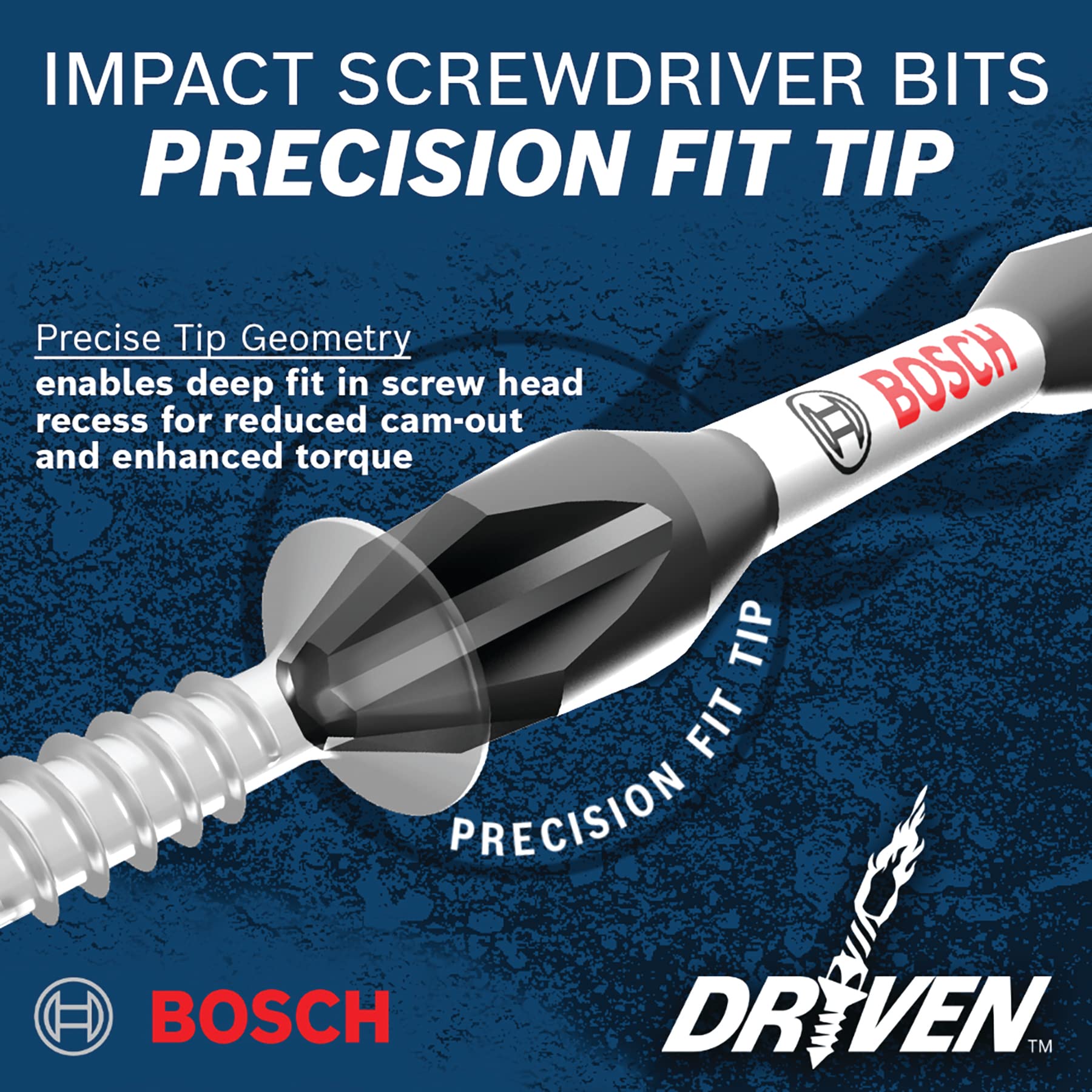 BOSCH SDMSD45 45-Piece Driven Impact Tough Screwdriving Custom Case Assorted Set with Included Storage Case