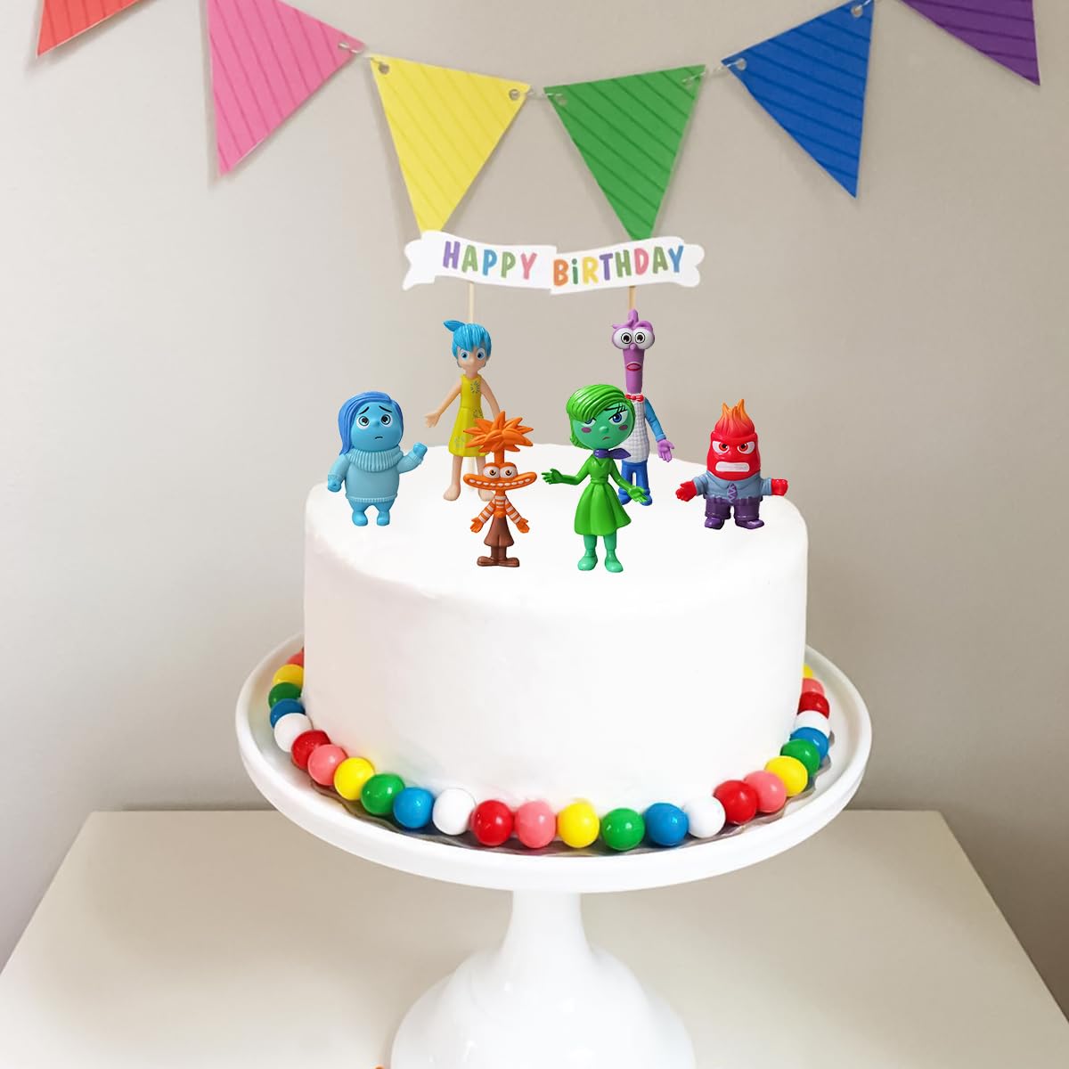 6pcs Insde Out Cake Topper, Insde Out Themed Birthday Party Decorations