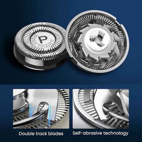 Phisco 203D-6A Replacement Shaver Heads (3-Pack) - ValueDuo Upgrade for RMS8112 Series | Waterproof Universal Fit Electric Razor Heads | Enhance Your Grooming Routine