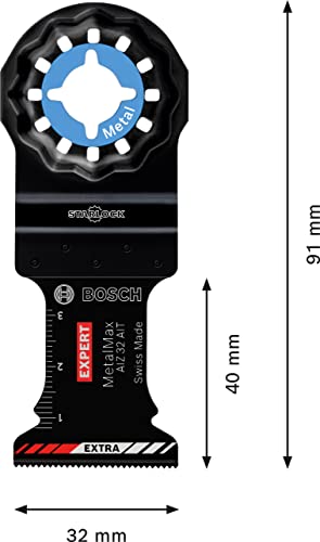 Bosch Professional 1x Expert MetalMax AIZ 32 AIT Multitool Blades (for Steel, Stainless Steel, Width 32 mm, Accessory Multitool)