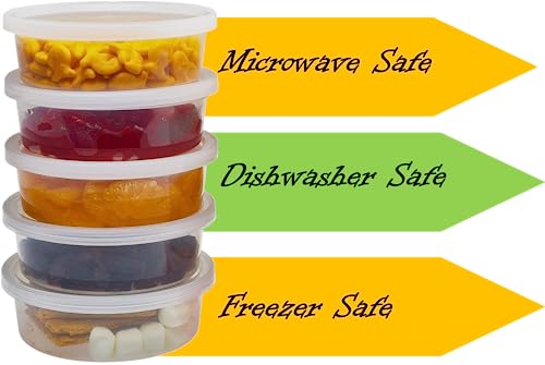 Mr. Miracle Deli Containers with Lids - 15 Pack of 8 oz Clear Airtight Reusable Plastic Food and Multi-Purpose Containers - Microwave, Freezer, and Dishwasher Safe