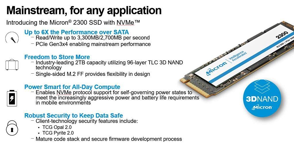 Micron 244436 Ssd Mtfdhba512tdv-1az1aabyy 512gb 2300 Pcie Nvme M.2 2280 Non-sed