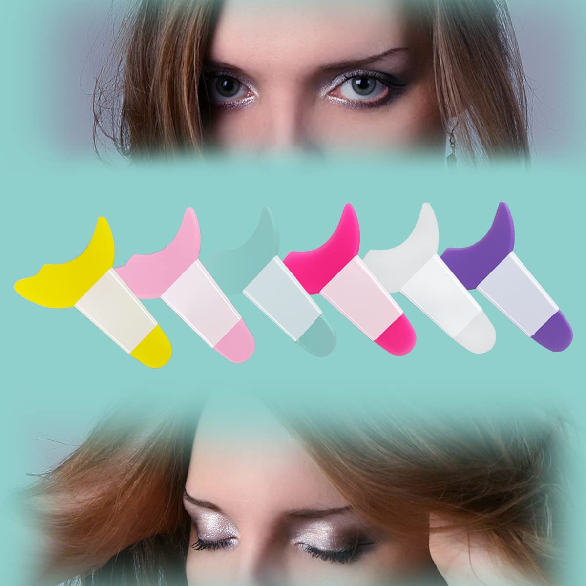6PCS Mascara Guard,Mascara and Eyelash Applicator Shield Guard Tool,Multicolor Silicone Mascara Shield,Upper and Lower Eye Makeup Shields,Eyelash Eyeshadow Aid Pad For Eye Makeup