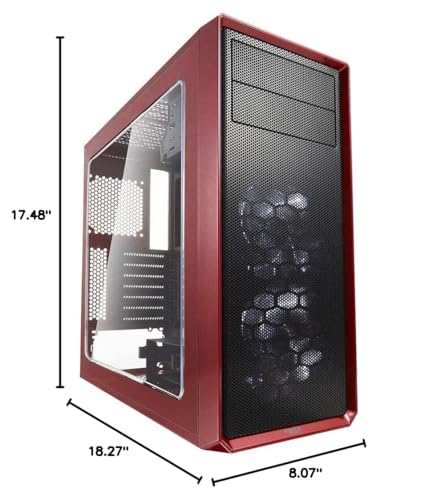 Fractal Design FD-CA-FOCUS-RD-W Focus G ATX Mid Tower Computer Case Mystic Red