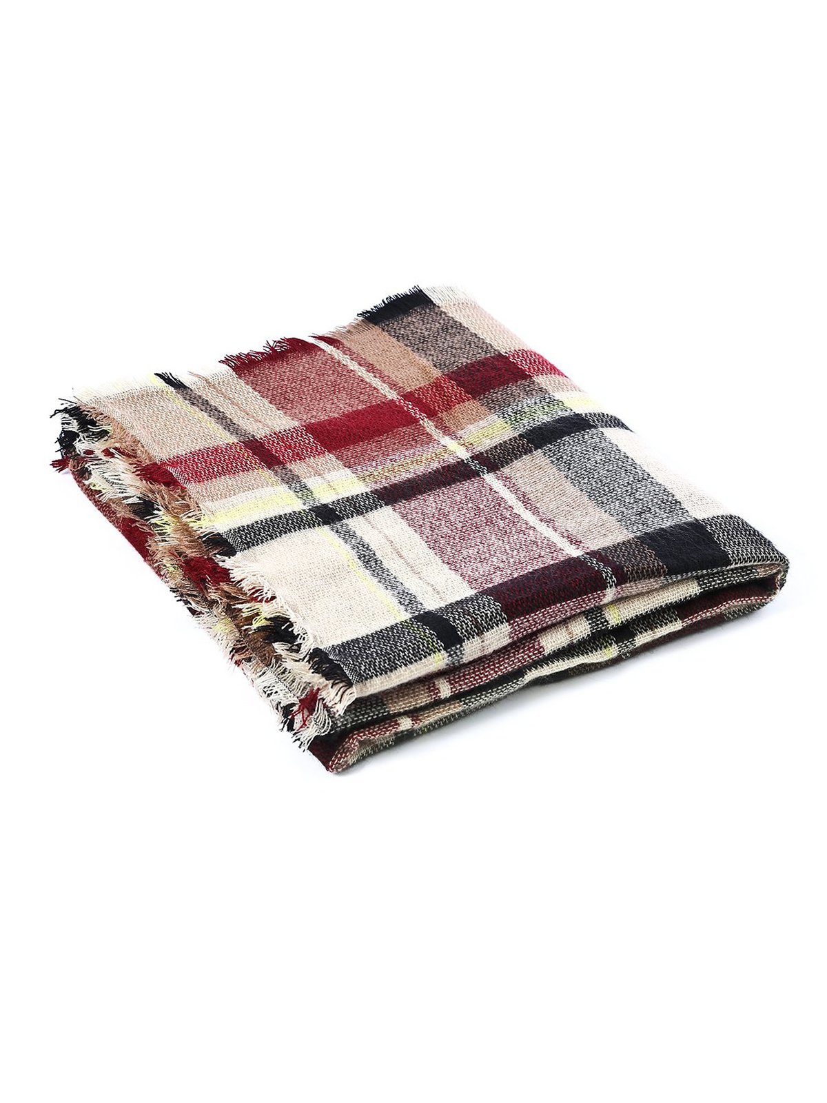 American Trends Women's Fall Winter Scarf Classic Tassel Plaid Scarf Warm Soft Chunky Large Blanket Wrap Shawl Scarves Pink Scarf