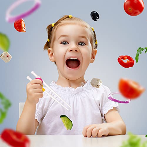 HANSGO Kid Training Chopsticks, 4 Pairs Colorful Learning Chopsticks Detachable Training Chopsticks for Kids Toddler Children Left or Right Handed Dishwasher Safe