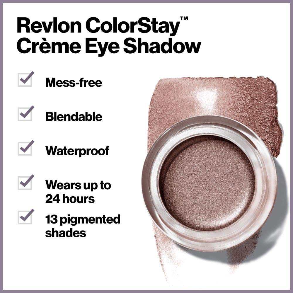 Revlon Colorstay Creme Eye Shadow, Longwear Blendable Matte or Shimmer Eye Makeup with Applicator Brush in Black, Tuxedo (850)