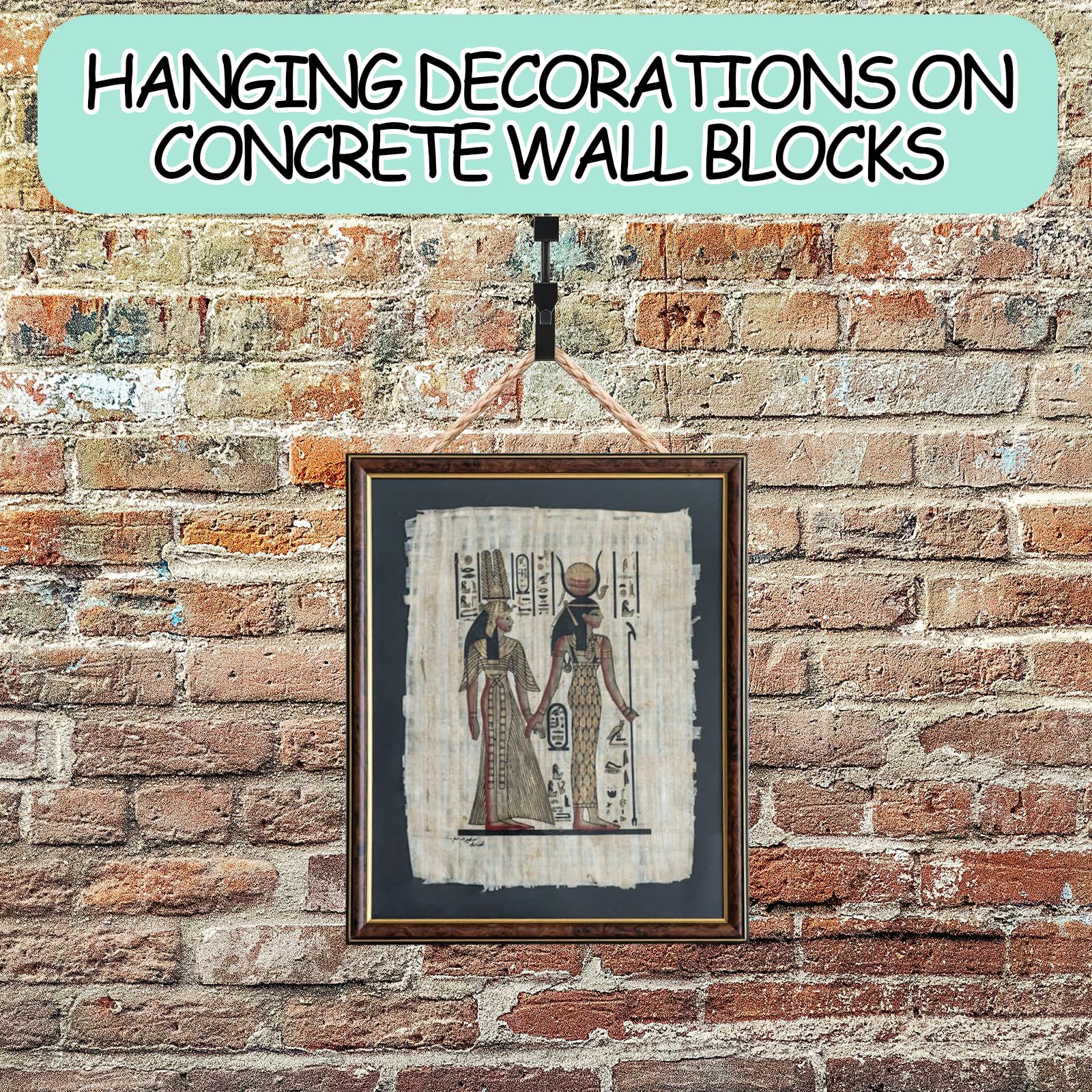 6PCS Stainless Steel Brick Wall Clips - Heavy Duty Adjustable Hooks for Picture Frames, Flower Baskets & Outdoor Decor. No-Drill Brick Hangers Set