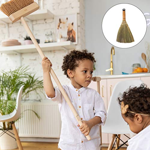 BESPORTBLE 2Pcs Straw Broom Dust Brush Small Broom Little Broom Hand Broom Floor Sweeping Broom Cleaner Desktop Cleaning Tool