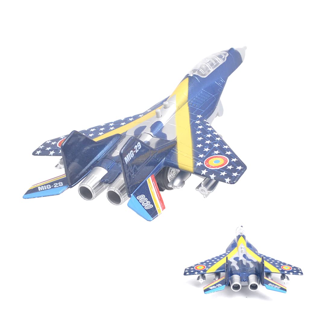 Ailejia Fighter Jet Military Plane Model Airplane Toy Alloy Planes Aircraft Mode Attack Airplane Toy with Pull Back Stealth Bombers and Fighter Planes (Blue)