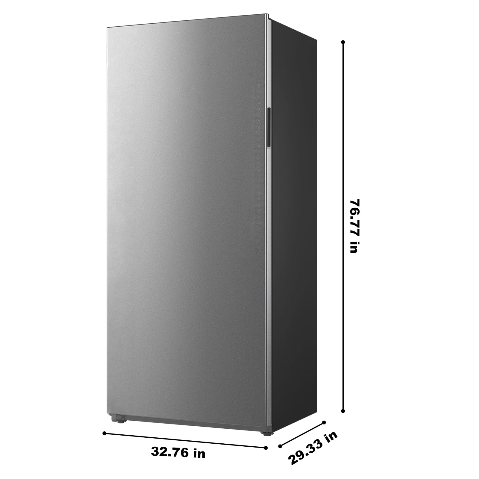 Techomey Left Hinged Standing Upright freezers 21 cu.ft, Garage freezer/refrigerator 115v, Quick Freeze, Dual modes, Recessed Handle Single Door, Stainless Steel