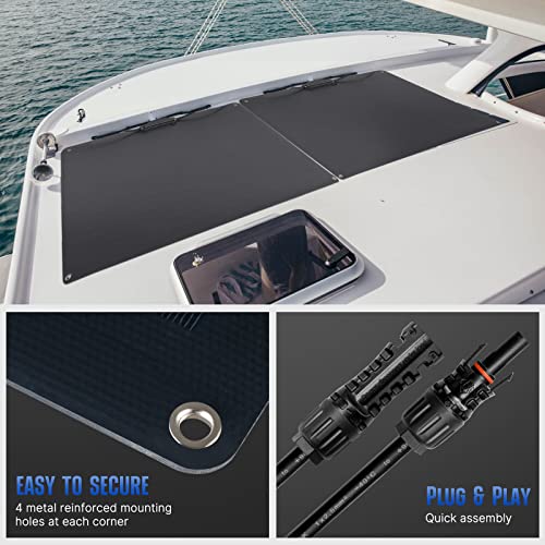 ATEM POWER Monocrystalline 55W Flexible Solar Panel 245° Bendable 12V Portable Solar Charger with Uneven Surfaces Lightweight for RV Tent Roof Boat Cabin Marine Camping