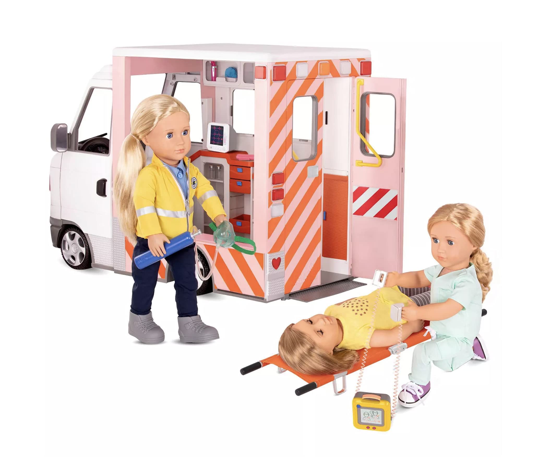 Our Generation Rescue Ambulance Playset with Electronics for 18 Dolls"
