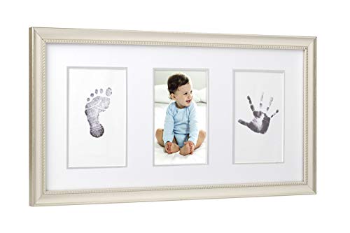 Lil Peach Deluxe Baby Prints Keepsake Frame, Makes Perfect Nursery Décor, Creative Baby Gift, or Addition to Baby Registry, Silver