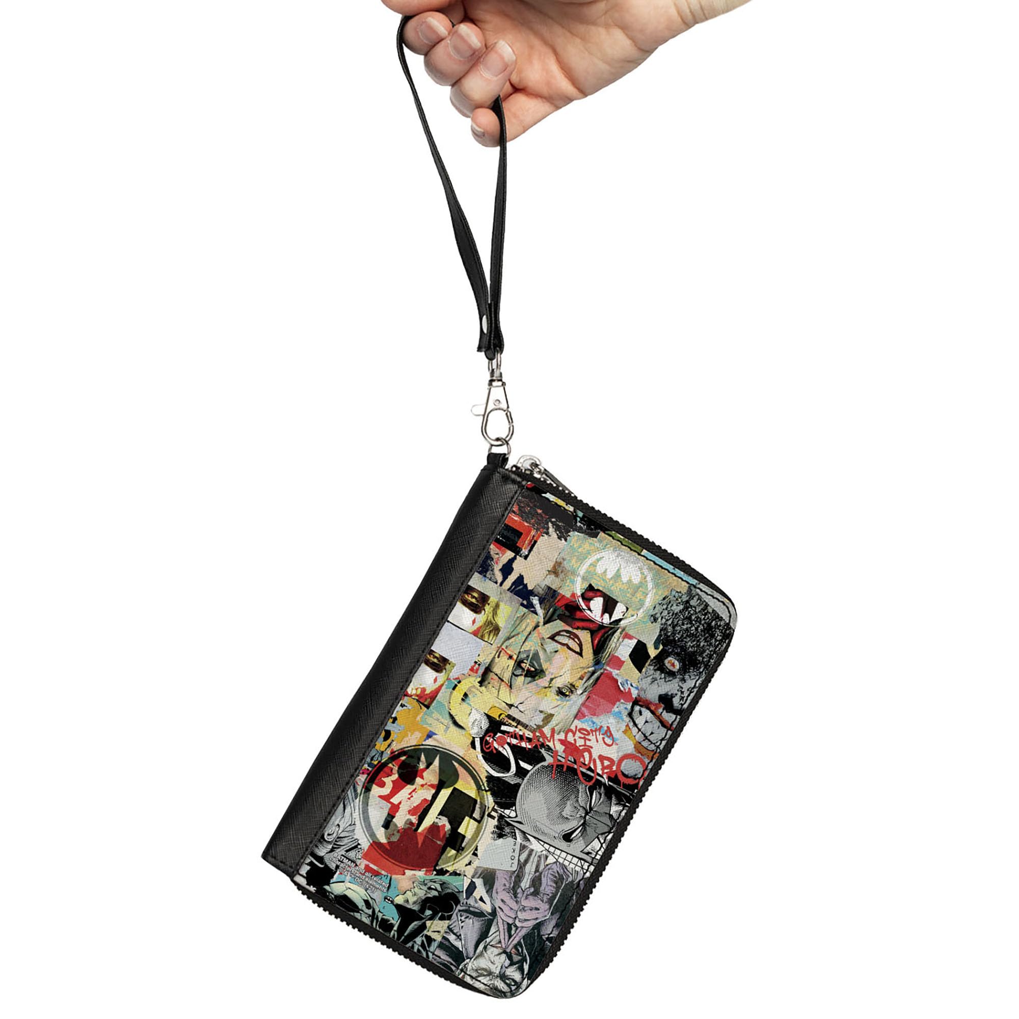 Buckle-Down Women's PU Zip Around Wallet Rectangle-Batman, 7.5"x4.5"