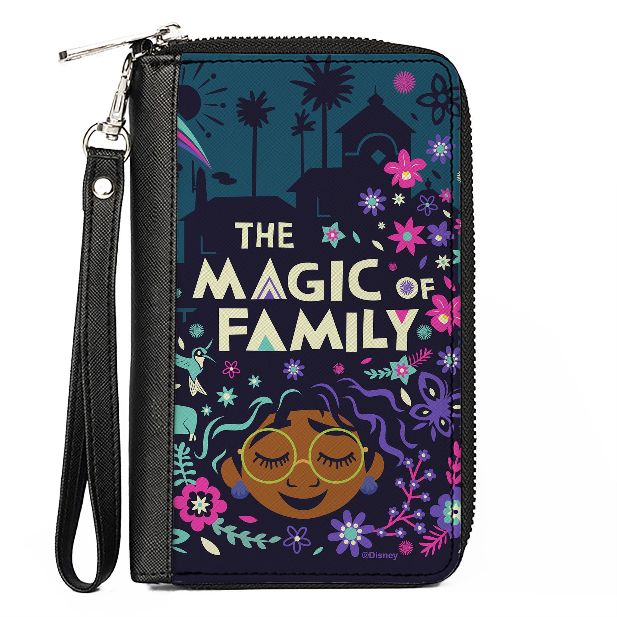 Buckle-Down Women's PU Zip Around Wallet Rectangle-Encanto, 7.5"x4.5"
