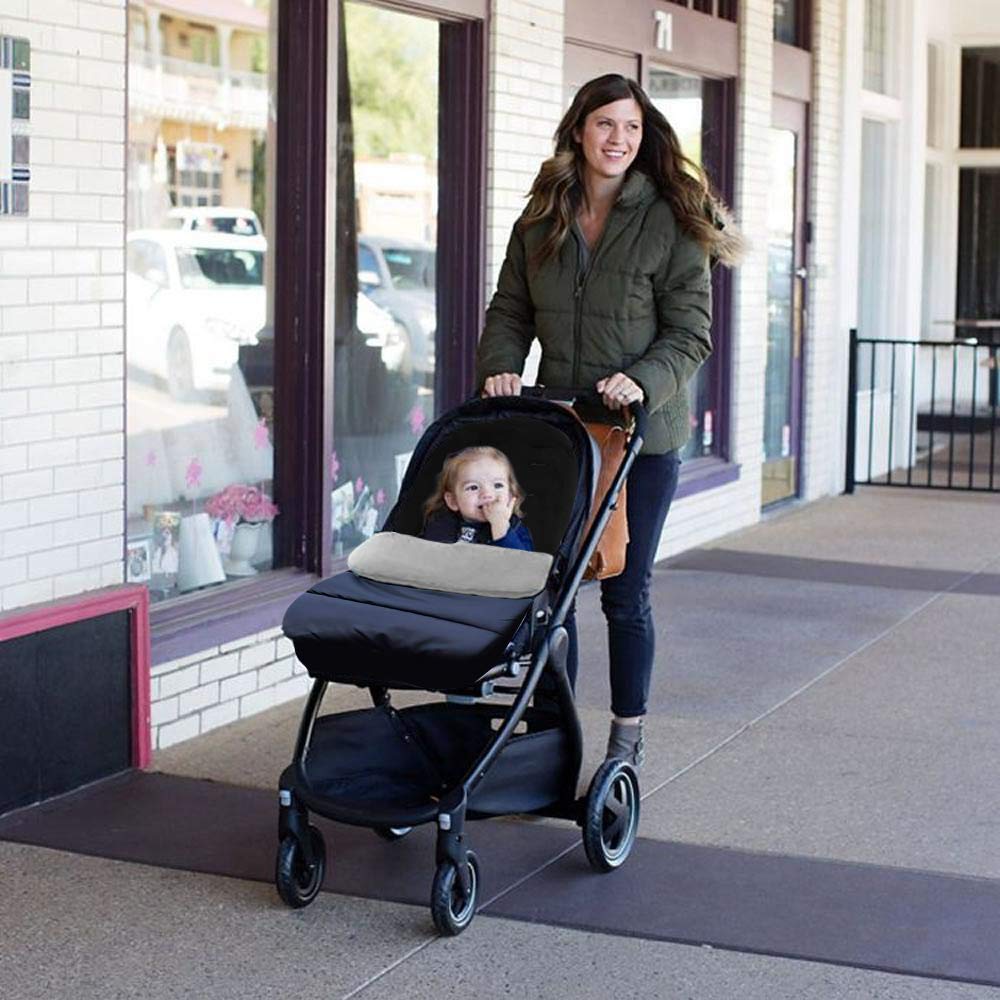 Kidsidol Baby Sleeping Bag Universal Bunting Bag Stroller Footmuff Cover 3-in-1 Baby Stroller Blanket Waterproof Windproof Stroller Annex Mat Keep Warm and Detachable (Grey)