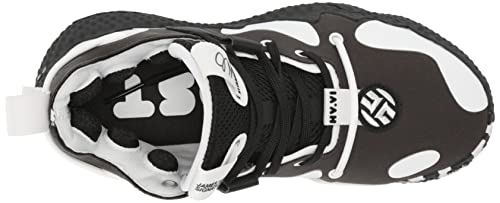 adidas Harden Vol. 6 Basketball Shoe, Black/Black/White, 4 US Unisex Big Kid
