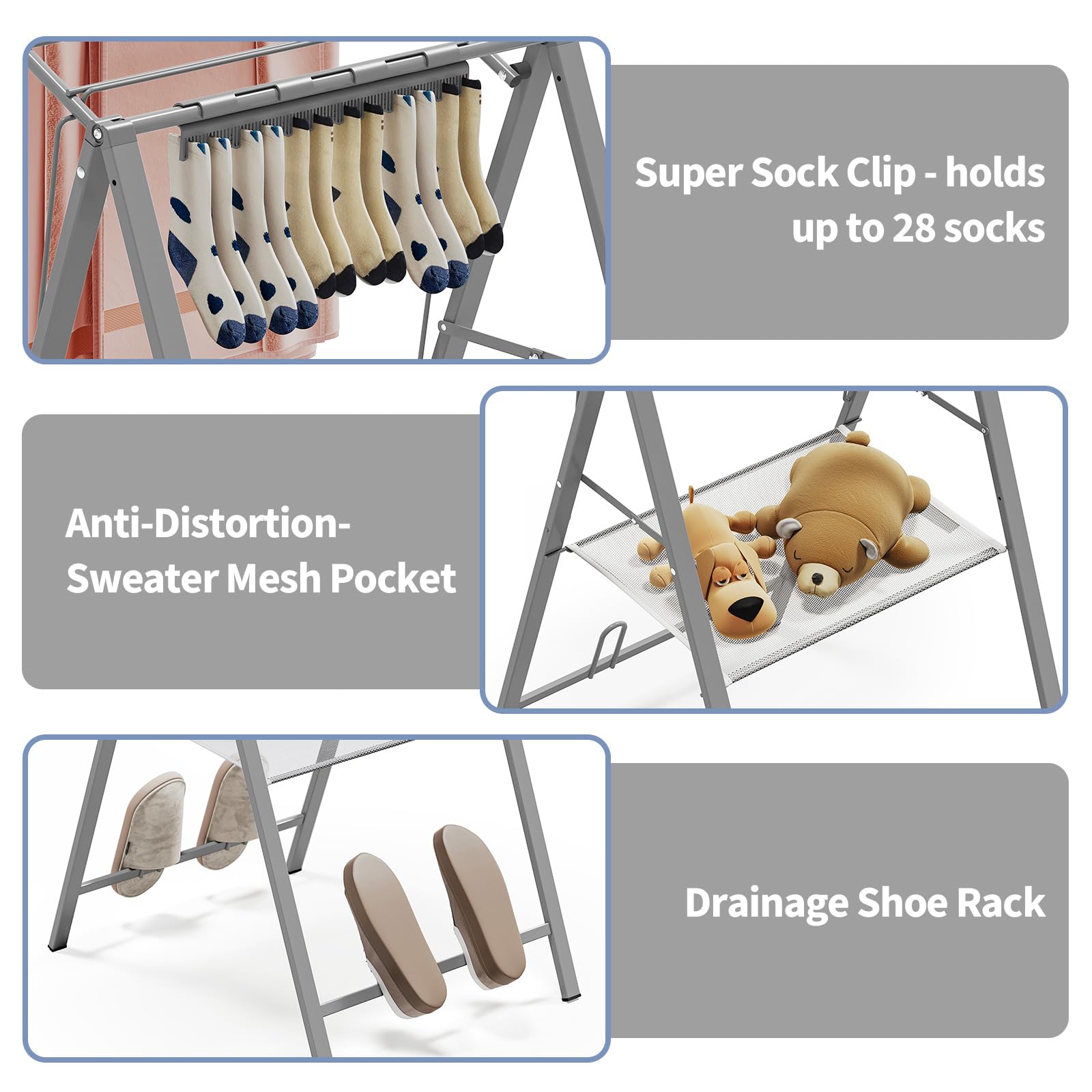 APEXCHASER Ultra Thin Drying Rack β Foldable Clothes Drying Rack with Enhanced Capacity - Convenient and Space-Saving, with Adjustable Wings.