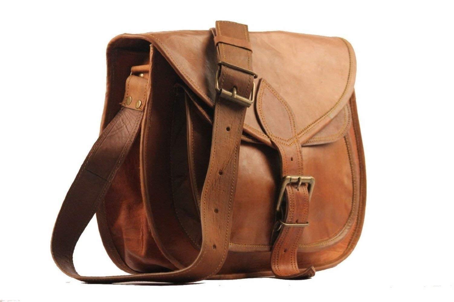 CraftShades Handmade Leather Sling Bag Women Vintage Style Brown Casual Cross Body Shoulder Bag Purse