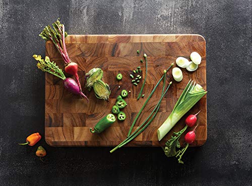 Ironwood Gourmet End Grain Union Stock Yard Professional Chopping Butcher Block, Brown, 14 x 20 x 2.75"