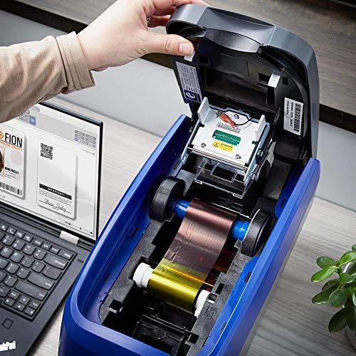 ID Maker Apex 2 Sided Card Printer Machine & Supply Kit for Badge Printing - Print Professional Quality Identification Badges - IDMaker Software, Premium Camera, 300-Print Color Ribbon, 100 PVC Cards