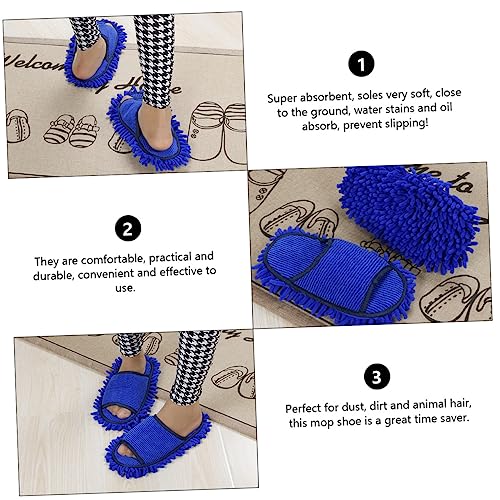 DOITOOL 1 Pair Lazy slippers Cleaning Slippers Dusting Slippers Mop Slipper Chenille Floor Cleaning Slipper House Dust Cleaning Tool floor cleaner mop home slippers floor mops indoor soles
