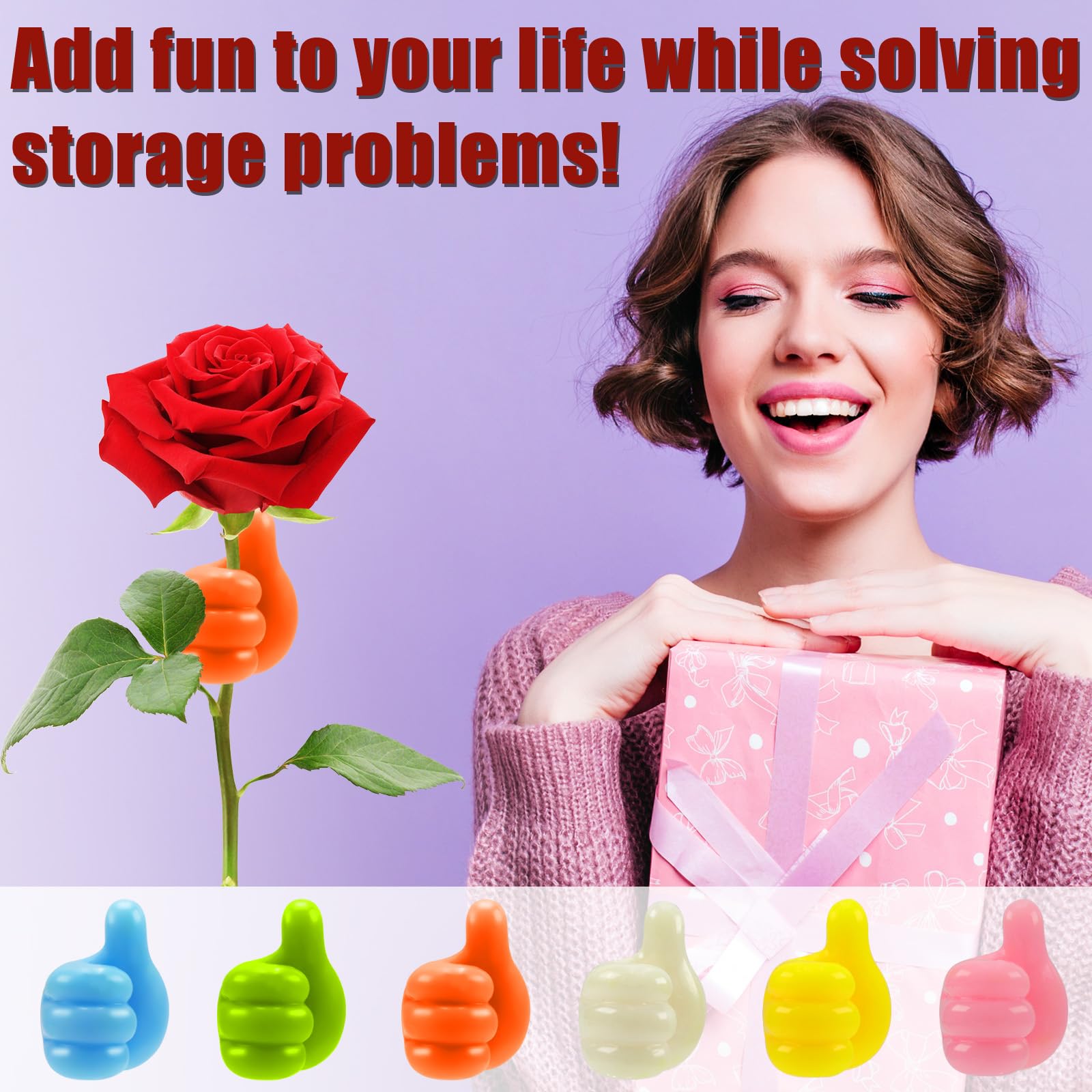 Aphrordity 30 Pcs Self Adhesive Silicone Thumb Hooks, Waterproof Cable Holder Wire Cord Clip Management, Multifunction Thumb up Wall Hooks for Cable Clip Key Holder Wall Car Home Office 5 Colours