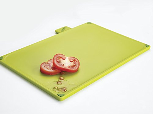 Joseph Joseph Index Plastic Cutting Board Set with Storage Case Color-Coded Dishwasher-Safe Non-Slip, Large, Graphite, index large