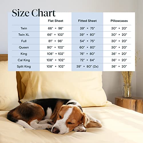 LuxClub 6 PC King Size Sheet Set Bamboo Sheets Deep Pockets 18" Eco Friendly Wrinkle Free Cooling Bed Sheets Machine Washable Hotel Bedding Silky Soft - Cream King