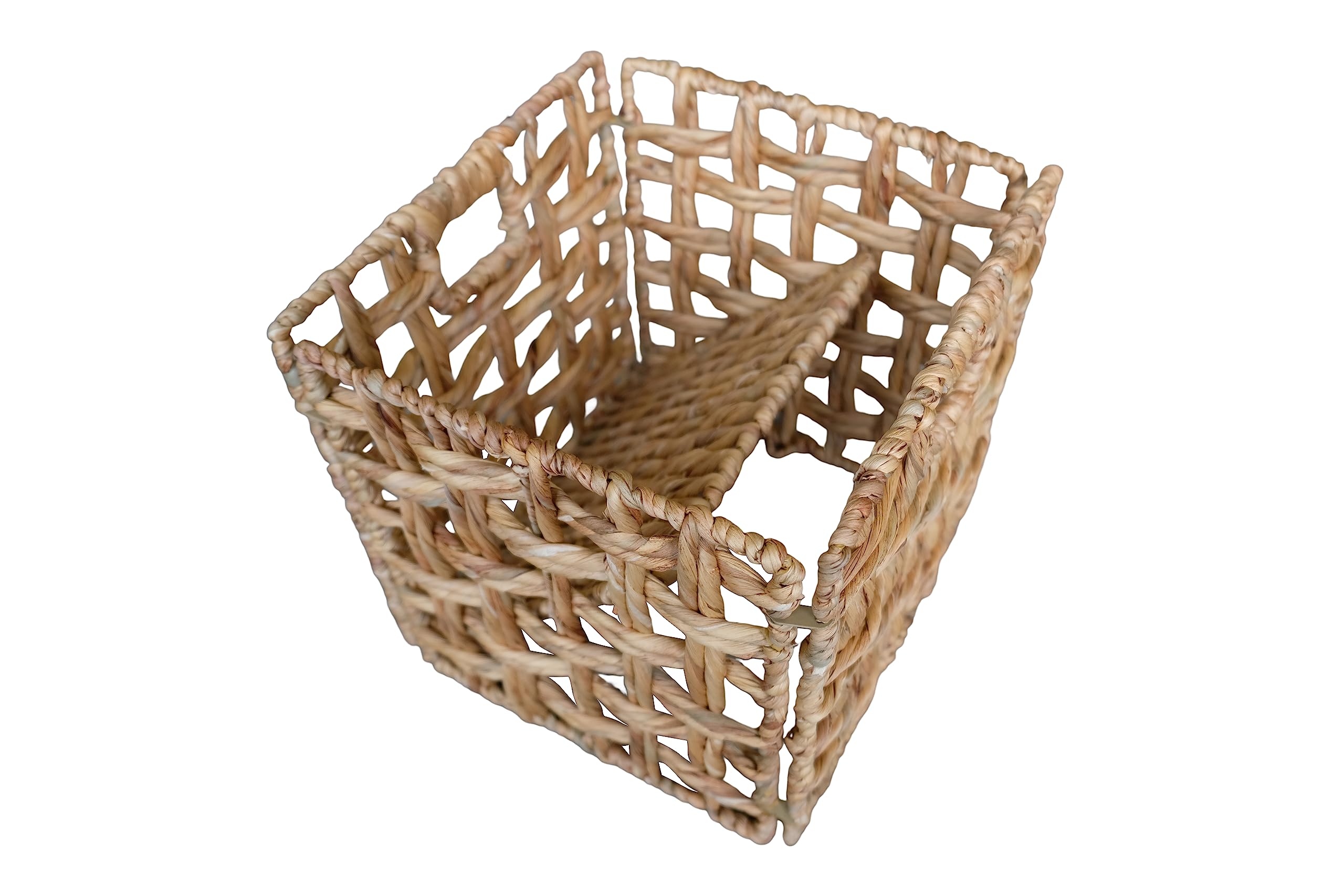 LilaCraft Wicker Storage Bins, Wicker Storage Baskets for Shelves, Large Wicker Storage Cubes Baskets, Wicker Baskets for Gifts, Storage Bins for Bedroom, Living Room (Set 4 packs 12”x12”x12”)