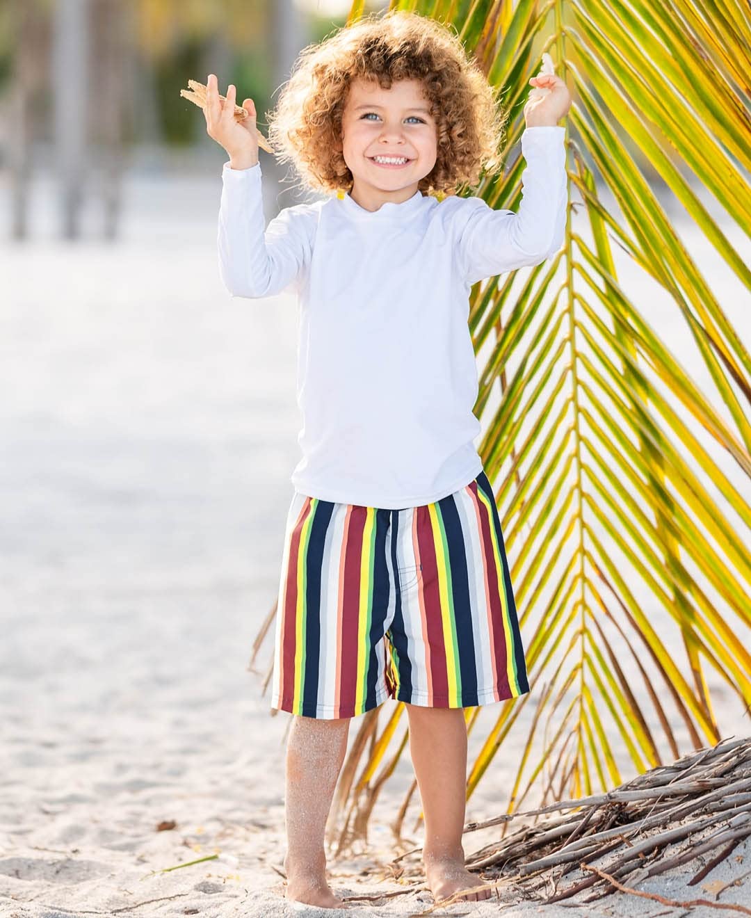 RUGGEDBUTTS® Baby/Toddler Boys White Long Sleeve Rash Guard - 18-24m