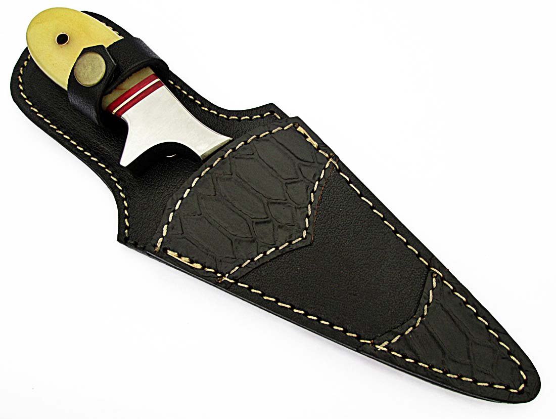 AishaTech Isfahan Hunting Knife Damascus Steel Blade Bone Handle