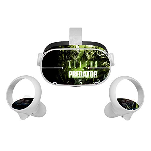 Alien Science Fiction Action Film Stickers Skin for Oculus Quest 2,VR Headsets and Controllers Sticker Protective Decal Accessories