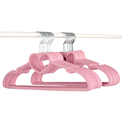 VOSAREA 20PCS Plastic Cloth Hangers Heart Hanger for Suit Shirt Coat Everyday Use