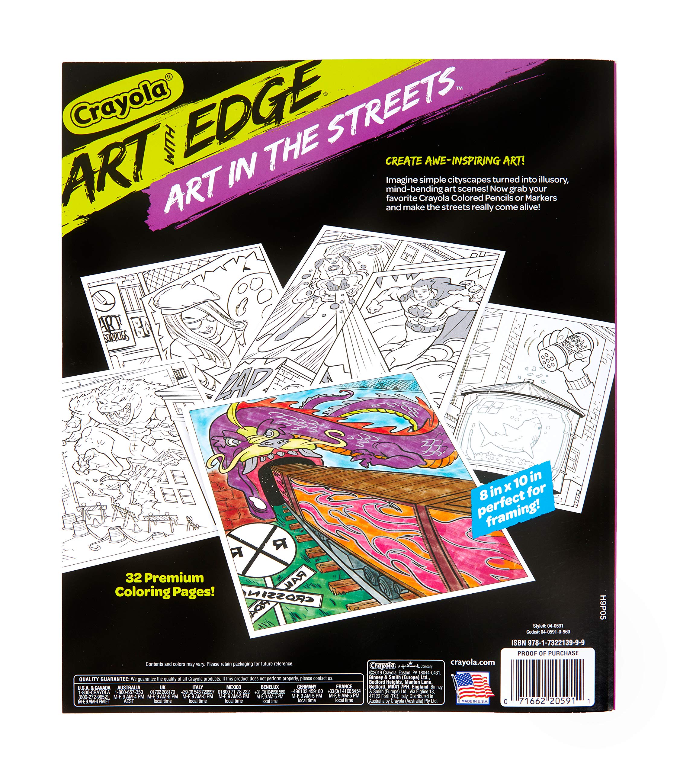 Crayola Art with Edge Coloring Book, Art in The Streets, 32pgs, Gift