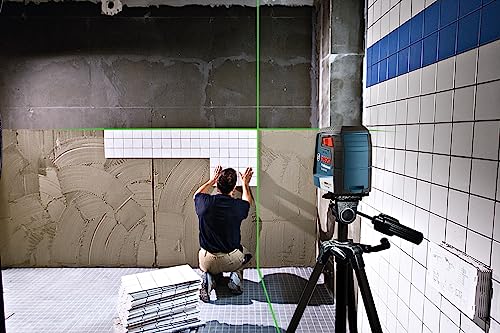 Bosch GLL40-20G 40ft Green-Beam Self-Leveling Cross-Line Laser with VisiMax Technology, 360 Degree Flexible Mounting Device and Carrying Pouch
