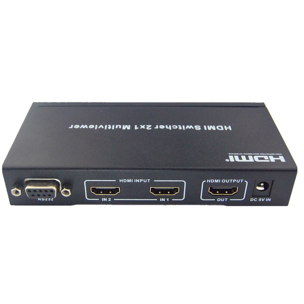 HUIERAV HDMI 2x1 Multi-Viewer Seamless Switch with PIP Function| Support Scaler UP&Down HDMI 1.3a Full HD 1080P | 4 Picture Mode | RS232 and Remote Control