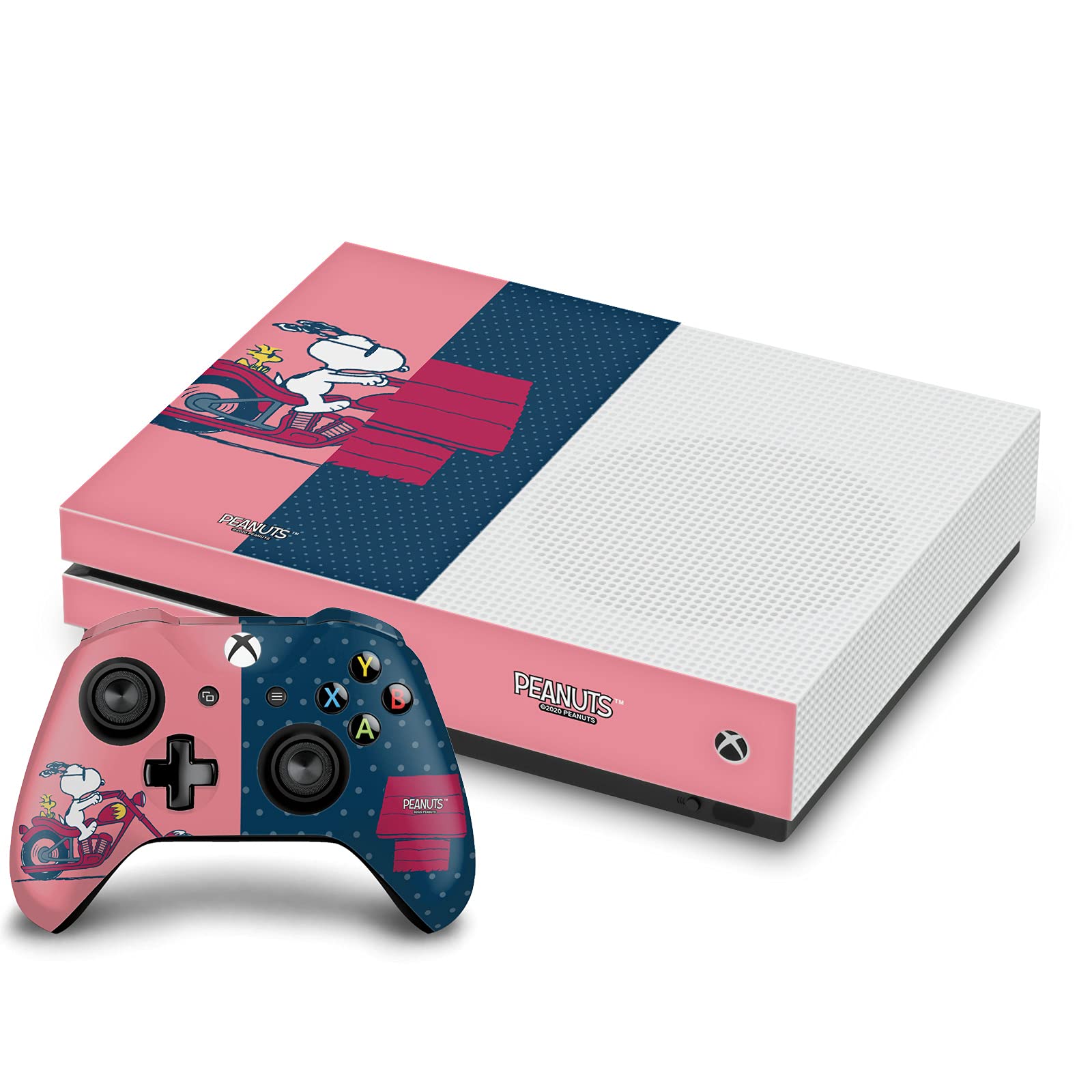 Head Case Designs Officially Licensed Peanuts Snoopy & Woodstock Character Graphics Vinyl Sticker Gaming Skin Decal Cover Compatible With Xbox One S Console and Controller Bundle