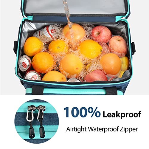 Maelstrom Collapsible Soft Sided Cooler - 60 Cans Extra Large Lunch Cooler Bag Insulated Leakproof Camping Cooler, Portable for Grocery Shopping, Camping, Tailgating and Road Trips,Navy Blue