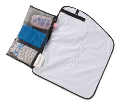 Diono Change 'n Go Baby Diaper Changing Mat, Portable, Lightweight Travel Diaper Station Kit With Waterproof Cushioned Pad, Black