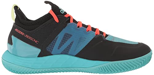 adidas Men's Adizero Ubersonic 4 Clay Tennis Shoe, Pulse Aqua/Black/Black, 9